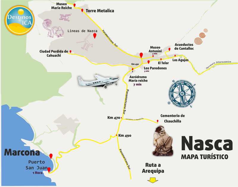 Mapa Turístico Nasca - Destinos Ica